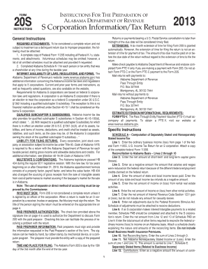 Fillable Online revenue alabama INSTRUCTIONS FOR THE PREPARATION OF ...