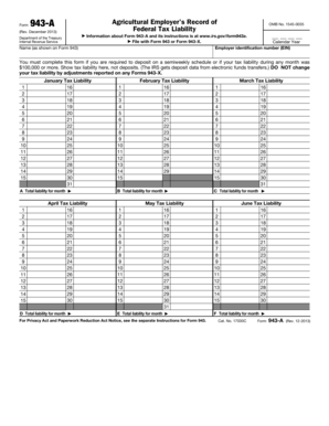 Fillable Online irs Form 943-A (Rev. December 2013) - irs Fax Email ...