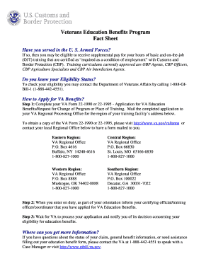 Fillable Online cbp Veterans Education Benefits Program Fact Sheet ...