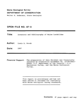 Fillable Online maine Report and map - maine Fax Email Print - pdfFiller