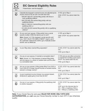 Fillable Online apps irs EIC General Eligibility Rules Interview Tips ...
