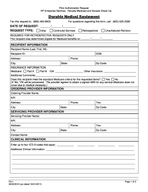 Fillable Online medicaid nv Durable Medical Equipment Prior ...
