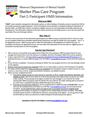 Fillable Online dmh mo Shelter Plus Care Program - Missouri Department ...