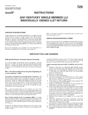 Fillable Online revenue ky 41A725(I) (10-07) 725 Commonwealth of ...