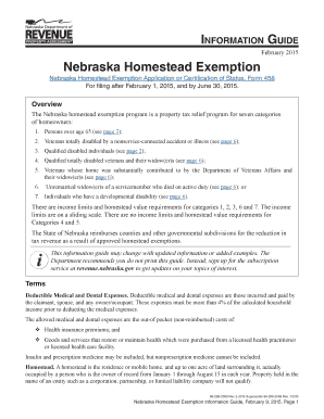 Fillable Online Click here for the Nebraska Homestead Exemption ...