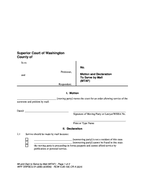 Fillable Online courts wa Motion & Declaration to Serve by Mail Fax ...