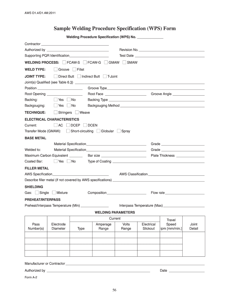 Welding Procedure Fill Online Printable Fillable Blank PdfFiller