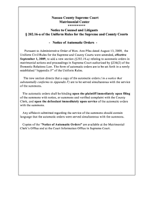 Fillable Online nycourts Notice of automatic orders - nycourts Fax ...