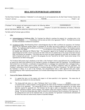 Fillable Online C130074 REO # REAL ESTATE PURCHASE ADDENDUM This Fax ...