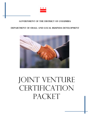 Fillable Online dslbd dc Joint Venture Certification Packet PDF - dslbd ...