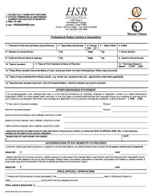 Fillable Online Rodeo PRCA Claim Form Fill-able 6-3-14.doc Fax Email ...