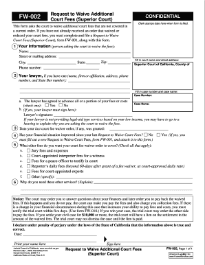 Fillable Online To have fees waived, refer to and fill out the ...