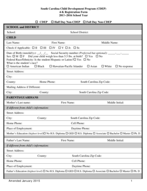 Fillable Online ed sc 4-K Registration Form - ed sc Fax Email Print ...