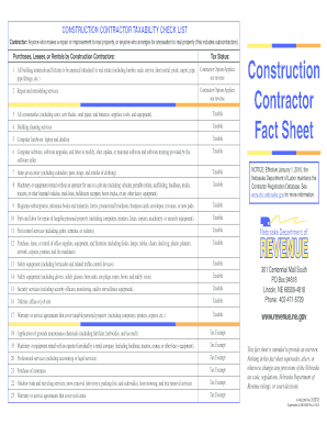 Fillable Online Construction Contractor Fact Sheet Fax Email Print ...