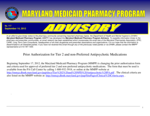 Fillable Online mmcp dhmh maryland Prior Authorization for Tier 2 and ...