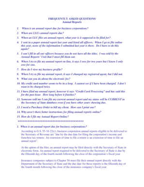 Fillable Online When is an annual report due for business corporations ...