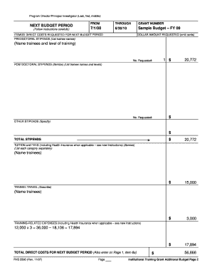 Fillable Online cdc Sample Budget Pages Fax Email Print - pdfFiller