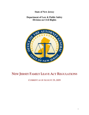Fillable Online nj NEW JERSEY FAMILY LEAVE ACT REGULATIONS - nj Fax ...