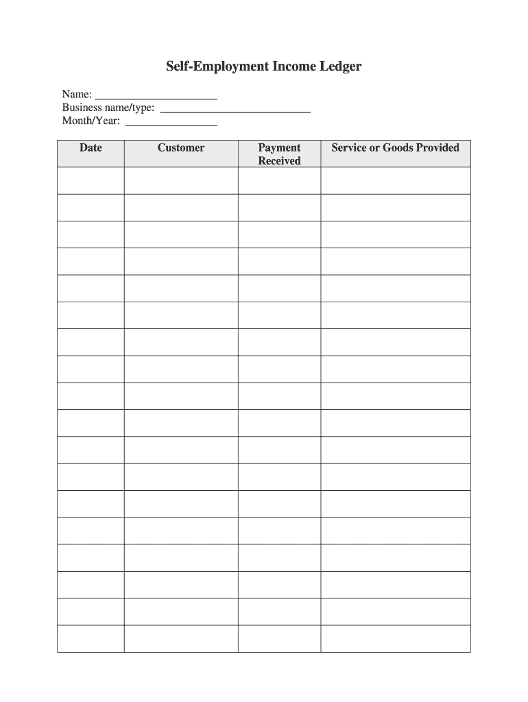 Blank Ledger Template