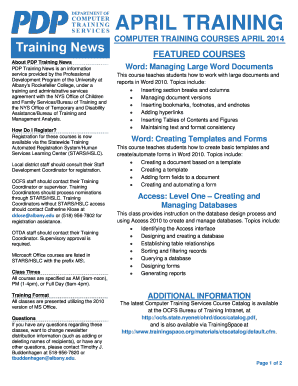 Fillable Online ocfs ny APRIL TRAINING Fax Email Print - pdfFiller
