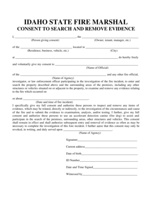 Fillable Online doi idaho Consent to search form - doi idaho Fax Email ...
