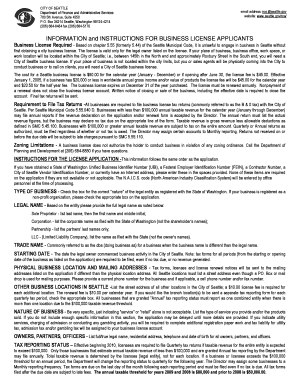 Fillable Online seattle INFORMATION and INSTRUCTIONS FOR BUSINESS ...