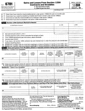Fillable Online irs ustreas FORM 6781 (1988) - irs ustreas Fax Email ...