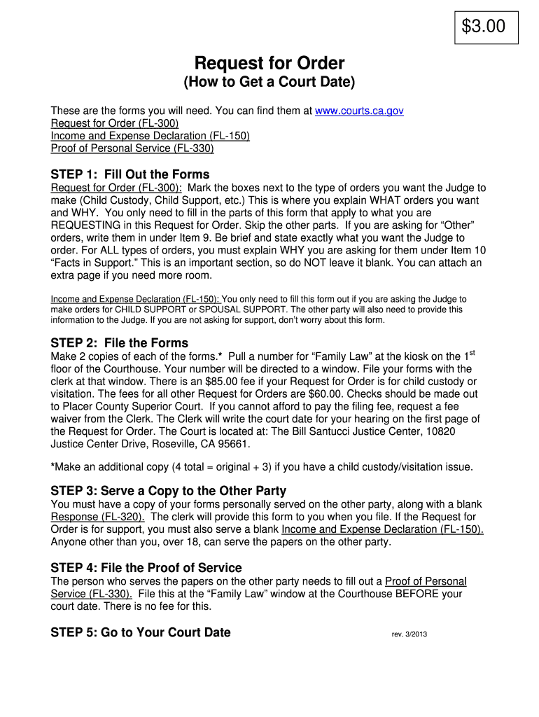 Fillable Online placer courts ca ORDER TO SHOW CAUSE (OSC) PACKET Fax ...