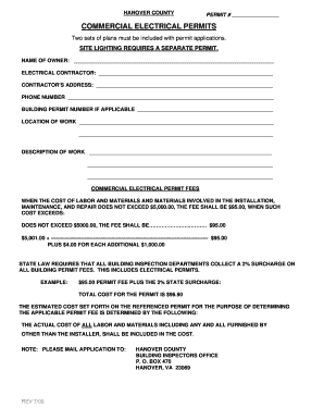 Fillable Online Commercial Electrical Application Fax Email Print ...