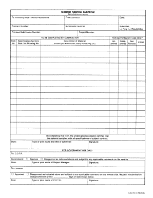 Fillable Online Material Approval Submittal Fax Email Print - pdfFiller