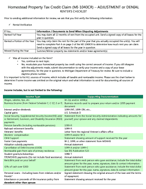 Fillable Online michigan Homestead Property Tax Credit Claim (MI-1040CR ...
