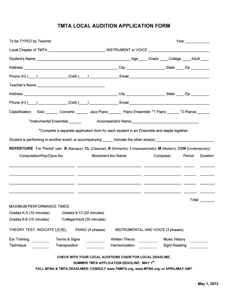 Fillable Online TMTA Local Form for pdf 5-01-13.docx. Two Steps, One ...