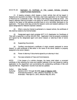 Fillable Online revenue alabama 810-5-75-.53 Application for ...