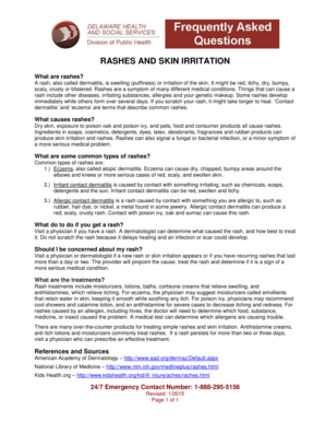 Fillable Online dhss delaware Rashes and Skin Irritation Fax Email ...