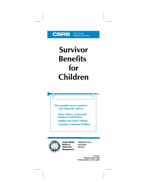 Fillable Online opm Survivor Benefits for Children - opm Fax Email ...