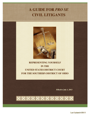 Fillable Online ohsd uscourts CIVIL LITIGANTS Fax Email Print - pdfFiller