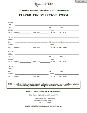 Fillable Online PLAYER REGISTRATION. Label Fax Email Print - pdfFiller