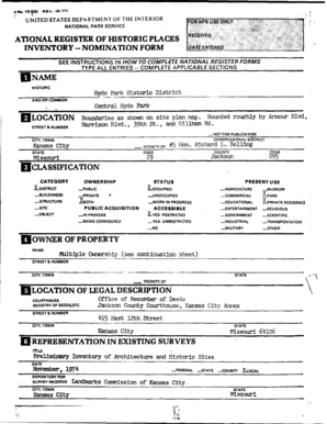 Fillable Online dnr mo ATIONAL REGISTER OF HISTORIC PLACES INVENTORY ...