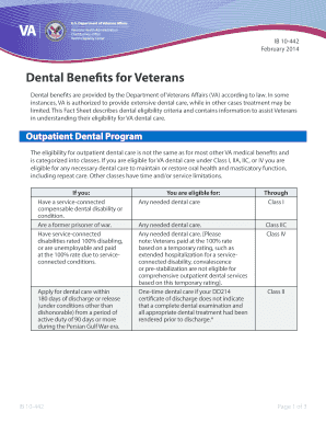 Fillable Online va Dental benefits are provided by the Department of ...