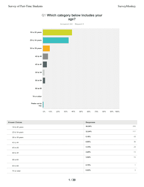 Fillable Online Survey of Part-Time Students SurveyMonkey Q1 Which category below includes your ...