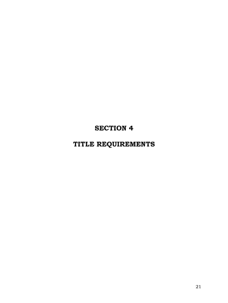 Fillable Online Section 4 - Title Requirements Fax Email Print - pdfFiller