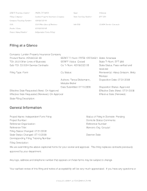 Fillable Online insurance arkansas Filing PRTB-125704921 Fax Email ...