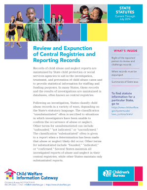 Fillable Online childwelfare Review and Expunction of Central ...