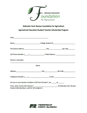 Fillable Online nefb The student teacher scholarship program - Nebraska ...