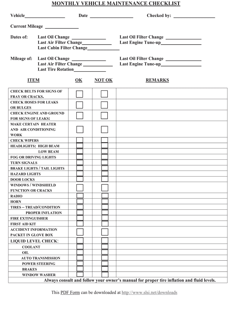 Vehicle Pm Sheet Fill And Sign Printable Template Online US Legal Forms