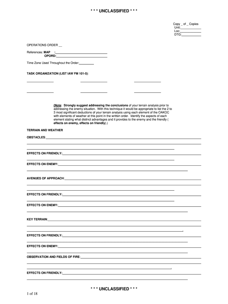 Opord Template Fillable Fill Out Sign Online DocHub