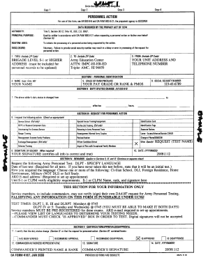 Fillable Online garrison hawaii army Request the following Army ...