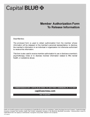 Fillable Online Member Authorization Form to Release Information - PO-9. Member authorization ...