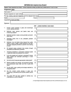 Fillable Online dnrec delaware Site inspection sheet Fax Email Print ...