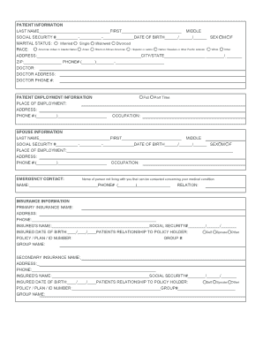 Fillable Online baptistonline Patient information - Baptist Memorial ...